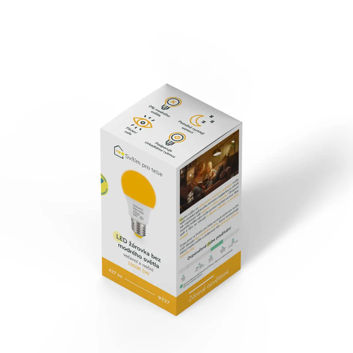 LED žárovka bez modrého světla E27 5W 1600K | svitimprotebe.cz