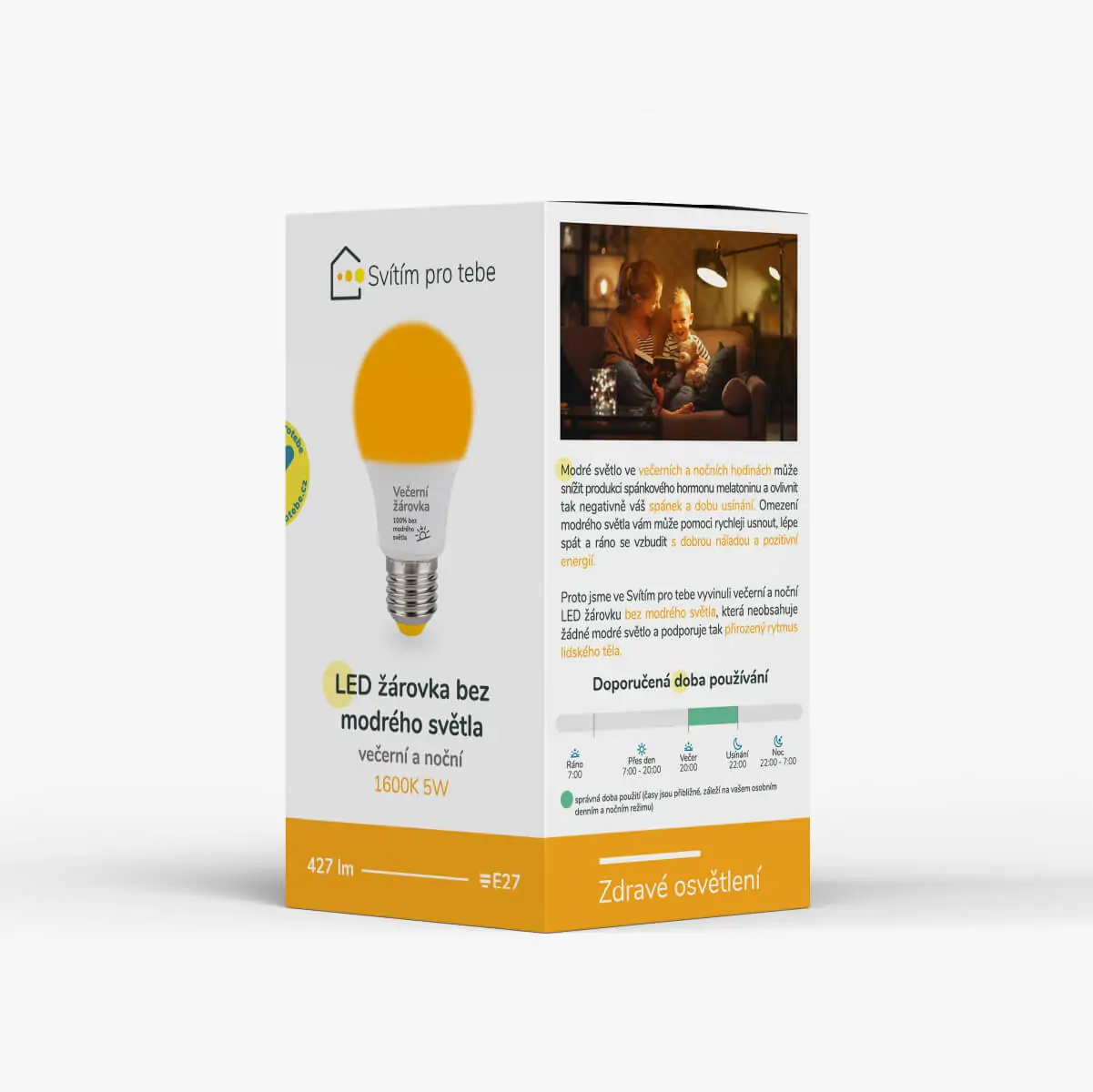 LED žárovka bez modrého světla E27 5W 1600K | svitimprotebe.cz